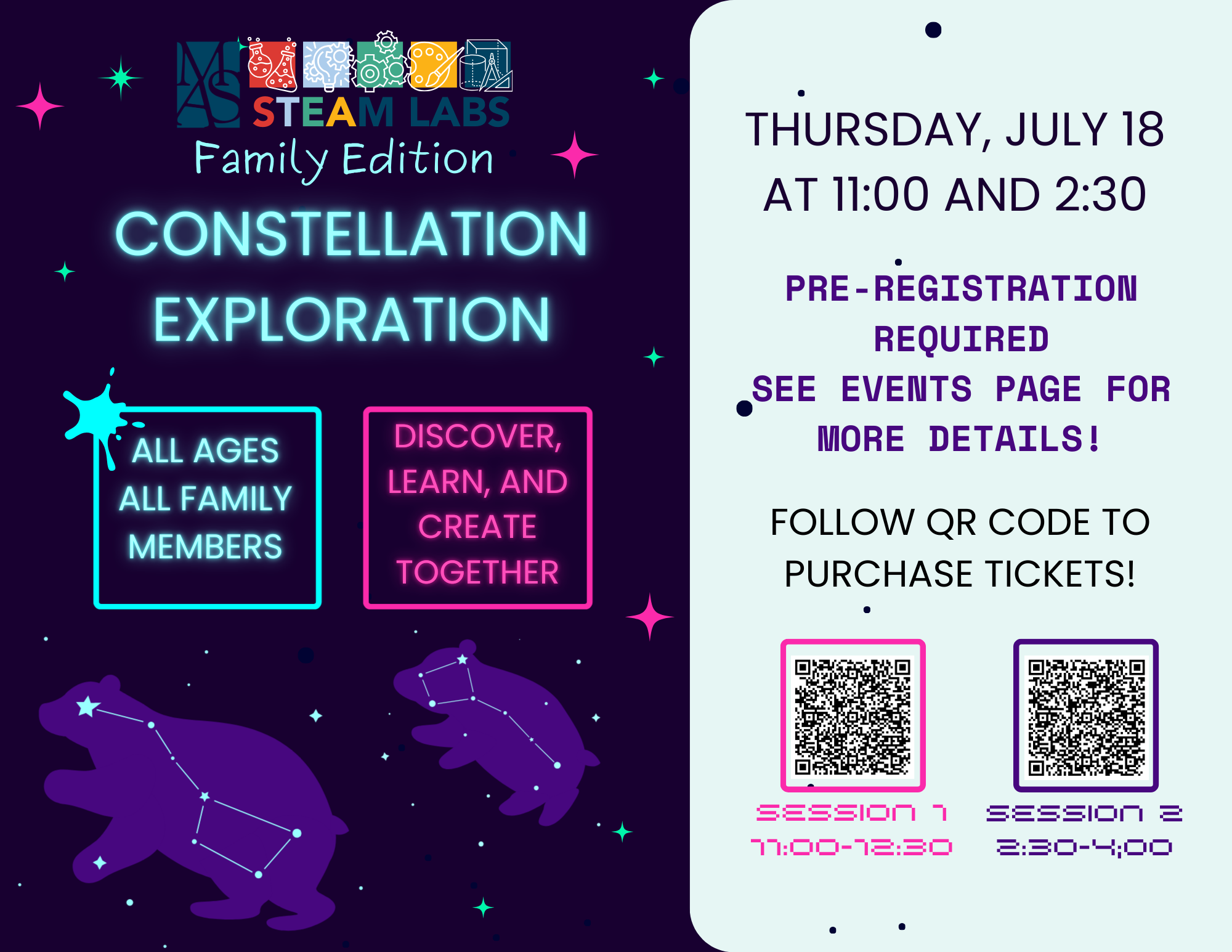STEAM Labs: Family Edition- Constellation Exploration - Museum of Arts ...